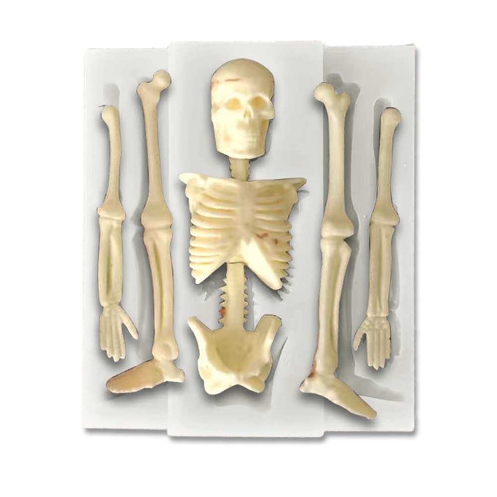 Amazon.com: Cestony Halloween Skull skeleton Chocolate Silicone Molds ...