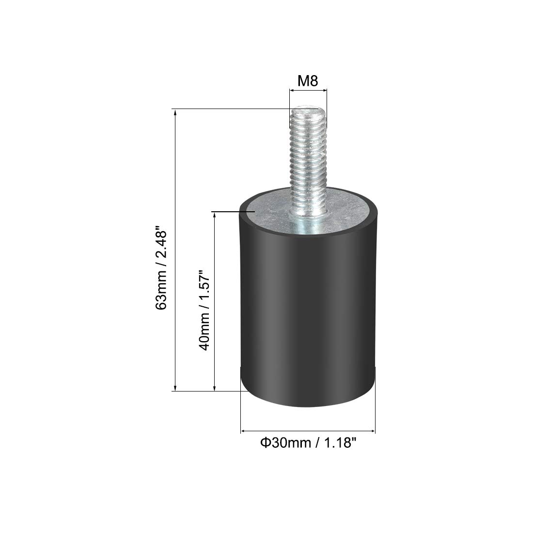 Generator Rubber Feet Uxcell M8 Rubber Shock Mounts (2-Pack) - 40mm X ...