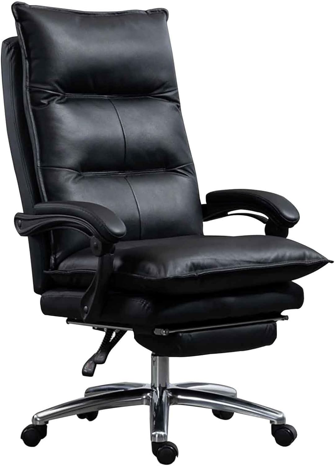 Amazon.com: XMFBSY Genuine Leather Office Chair w/Retractable Footrest ...