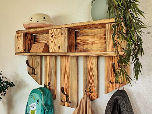 Garderobe Holz mit Ablage Wand-Garderobe aus Paletten mit 5 ...