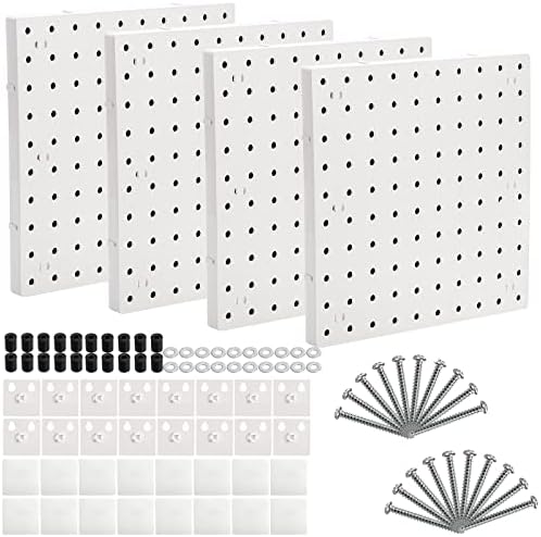 Foraineam 4-Piece Pegboard Wall Organizer Panels, ABS Plastic, Wall ...