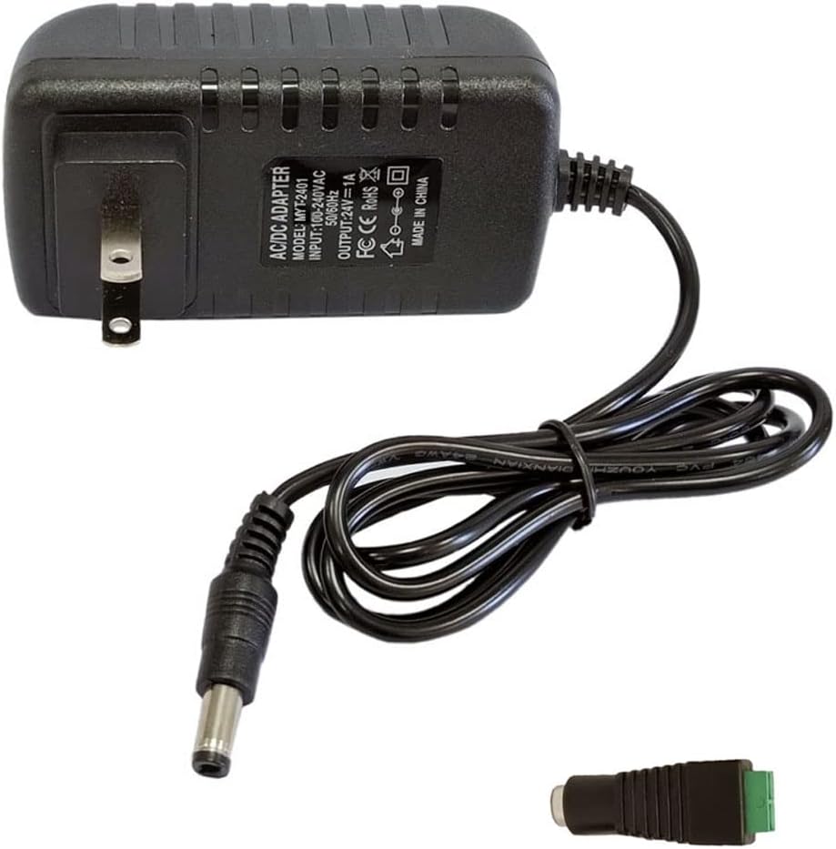 Amazon.com : 24v DC Power Supply 1A 24W AC Adapter 100v-240v AC to DC ...