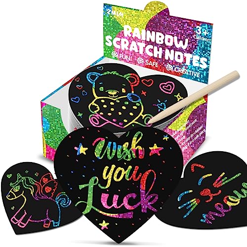 Snapklik.com : Scratch Art Mini Notes Kids - 160 Heart Holographic ...