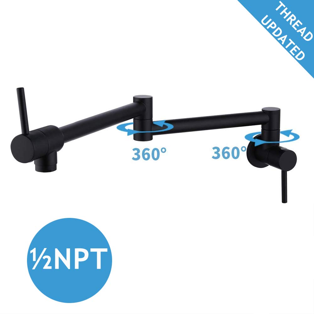 Snapklik.com : Kitchen Pot Filler Faucet Lead-Free Brass Double Joint ...