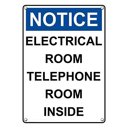 Weatherproof Plastic Vertical OSHA Notice Electrical Room Telephone ...