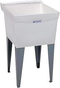 Mustee 19F Utilatub Laundry Tub Floor Mount, 24-Inch x 20-Inch, White ...