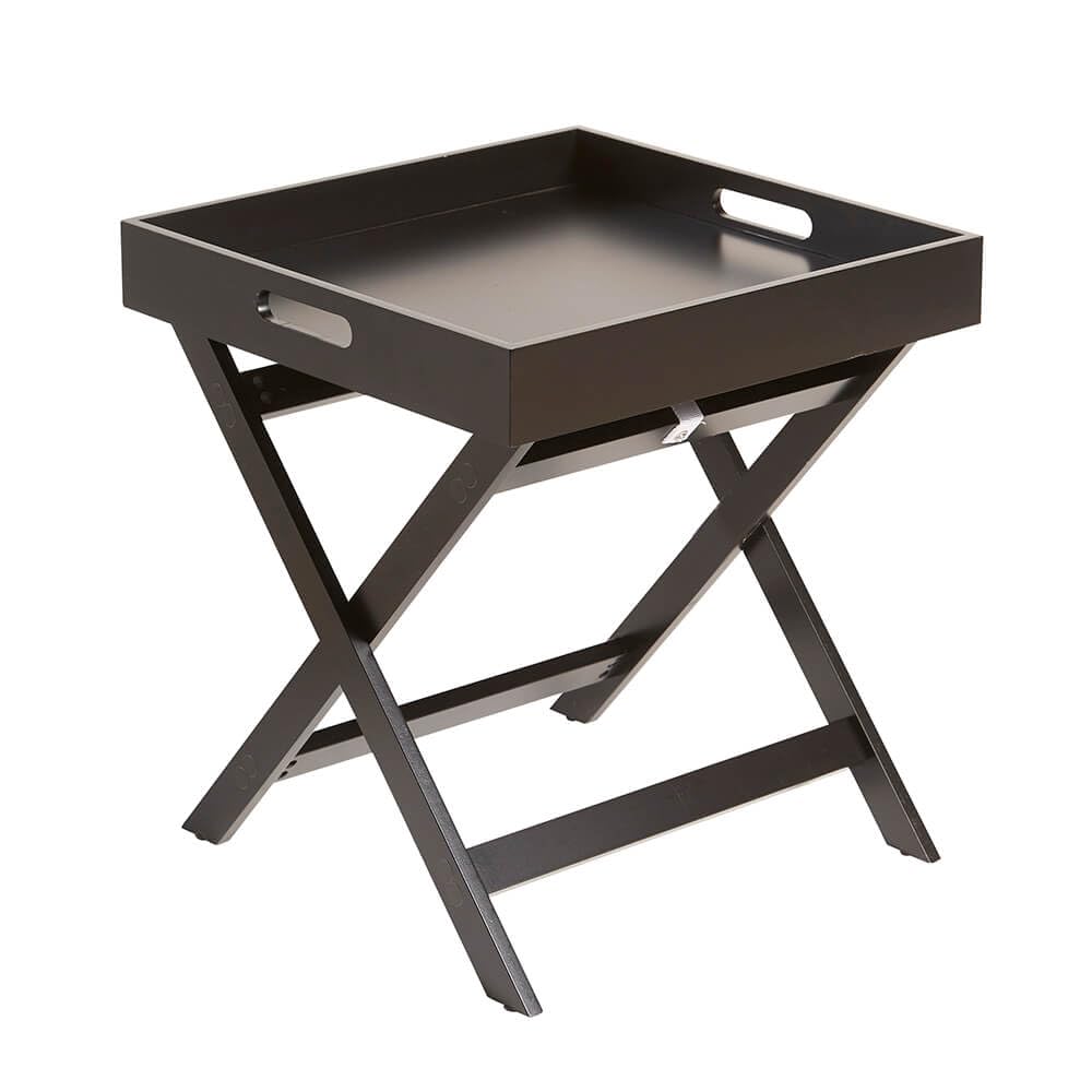 Home Source Butlers Side Table Portable Wooden Food Drink Serving Tray ...