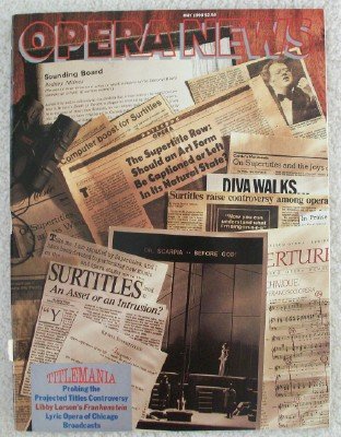 Opera News Magazine. May 1990. Single Issue Magazine. Volume 54, No. 16 ...