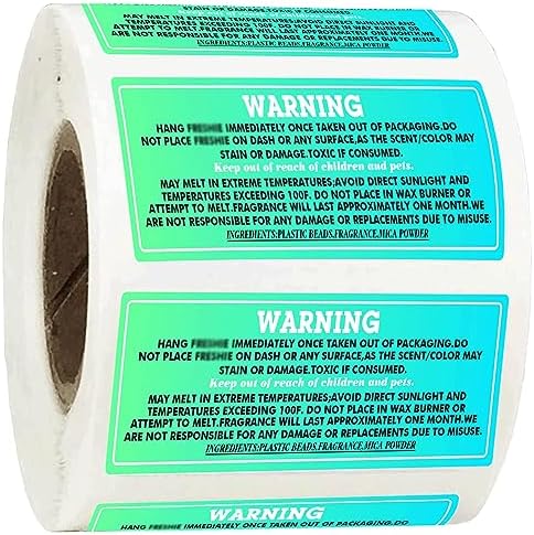 Amazon.com : Yeaqee 500 Pcs Freshie Warning Label Stickers 2.25 x 1.25 ...
