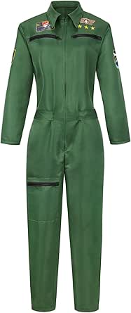 Amazon.com: Fighter Pilot Costume Women Flight Suit Military Costume ...