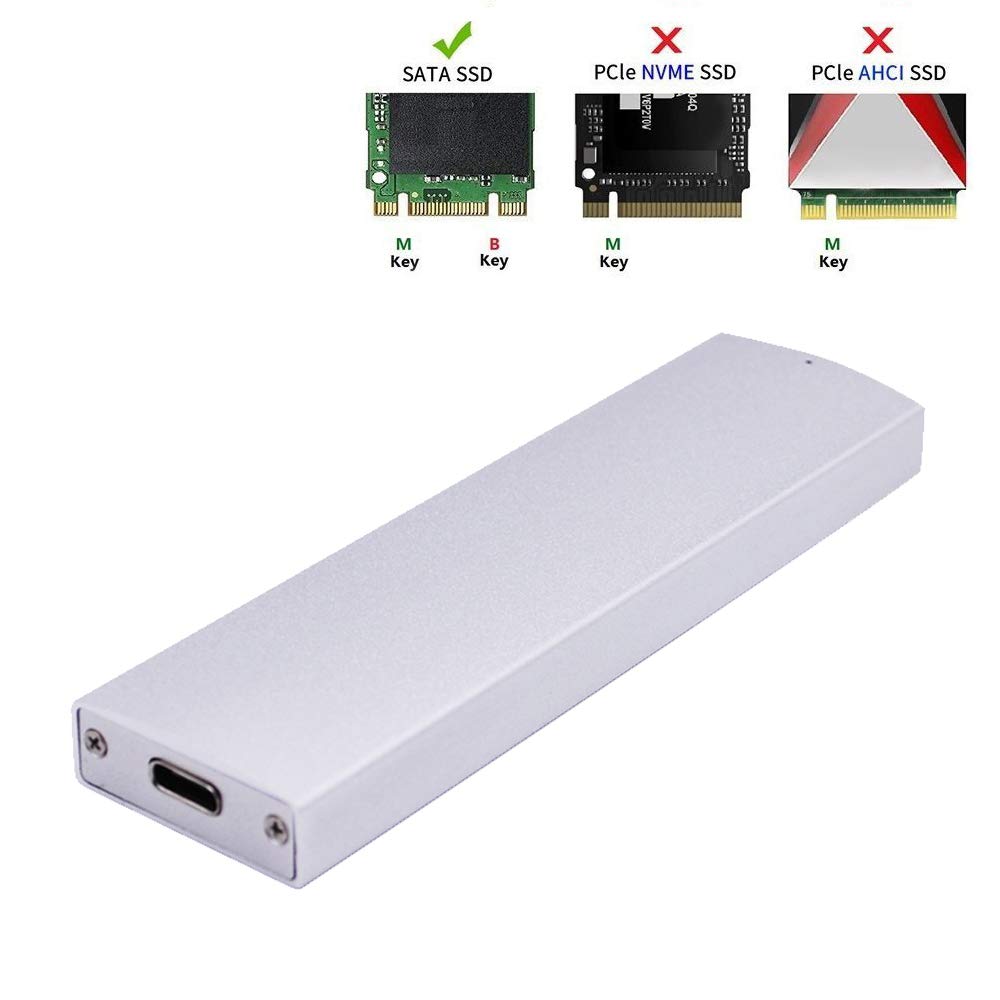 EZDIY-FAB M.2 Enclosure Case USB 3.1 Gen2 for SATA M.2 SSD(Key B/B+M ...