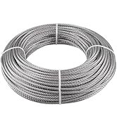TooTaci 1/8 Stainless Steel Cable, 50ft 1/8 Steel Wire Rope Heavy Duty ...