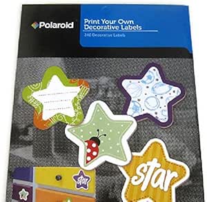 Polaroid Print Your Own Decorative Labels STAR 1 ½ x1 ½ (30/sheet ...