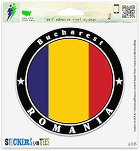 Amazon.com: Romania Bucharest Vinyl Car Bumper Window Sticker 2" x 2 ...