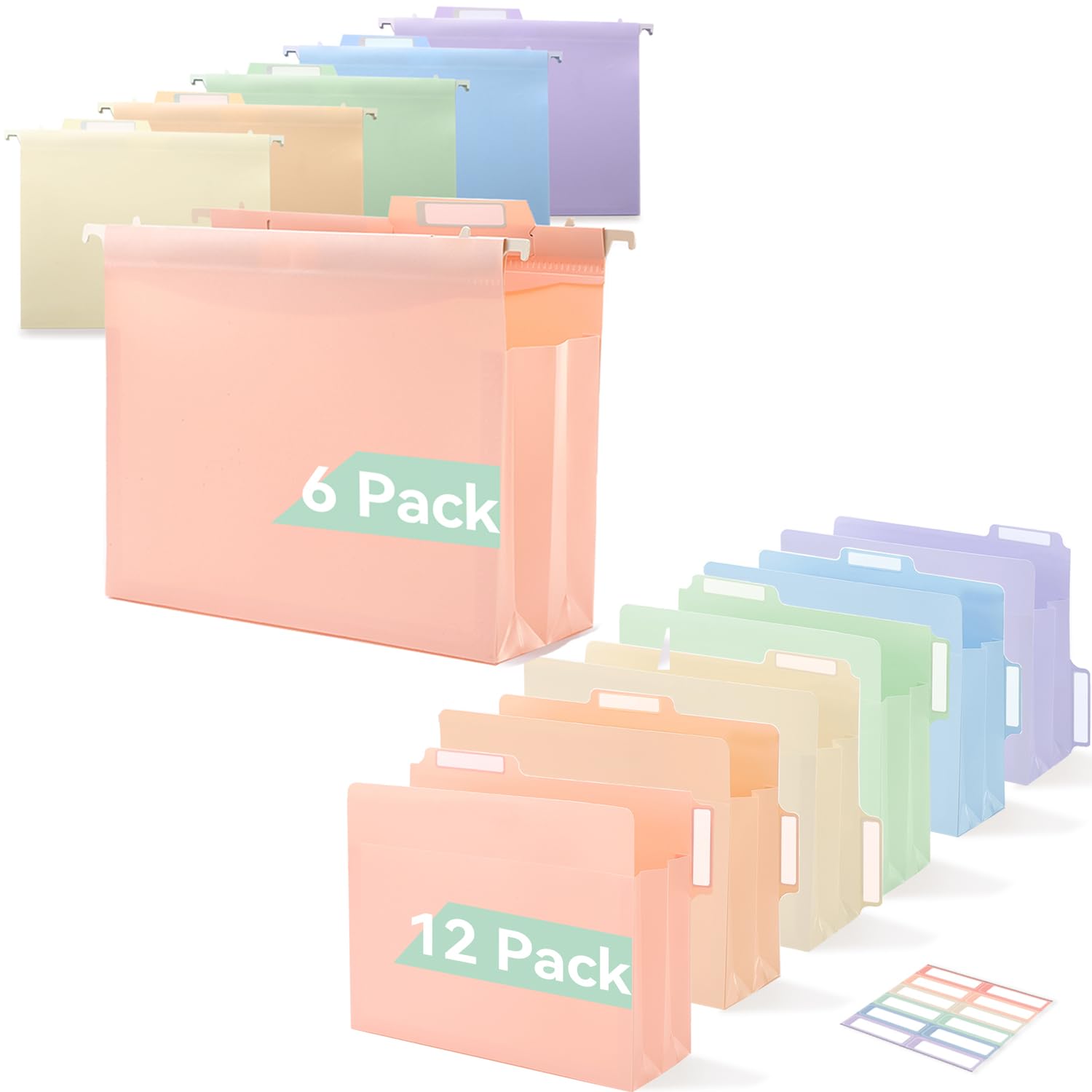 Amazon.com : SortRax Plastic Hanging Folders 6 Pack & Expanding File ...