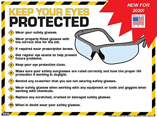 Keep Your Eyes Protected Poster 18" X 24" Laminated (Safety Glasses ...