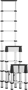 COSCO SmartClose Telescoping Aluminum Ladder with top Cap (300-lb Capacity, 8.5 ft. Ladder with ...