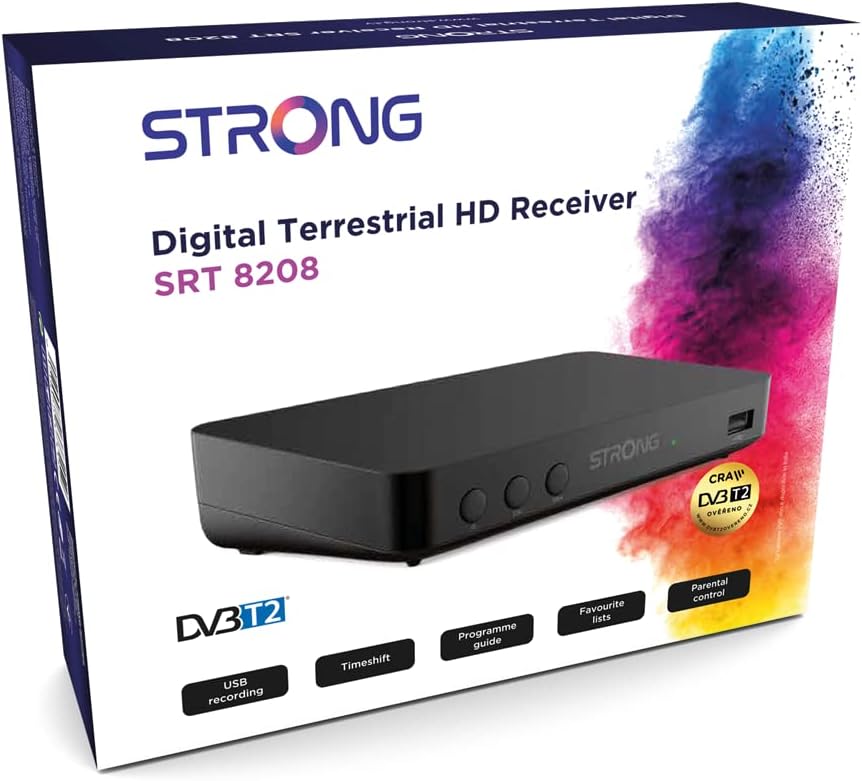 STRONG SRT8208 Décodeur TNT Full HD -DVB-T2 - Compatible HEVC265 - Récepteur/Tuner TV avec ...
