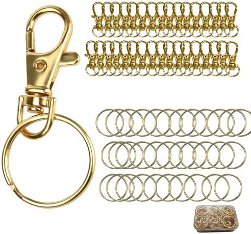 Amazon.com: 6Set Gold Key Ring Keychain Clip Swivel Clasps Snap-On Key ...