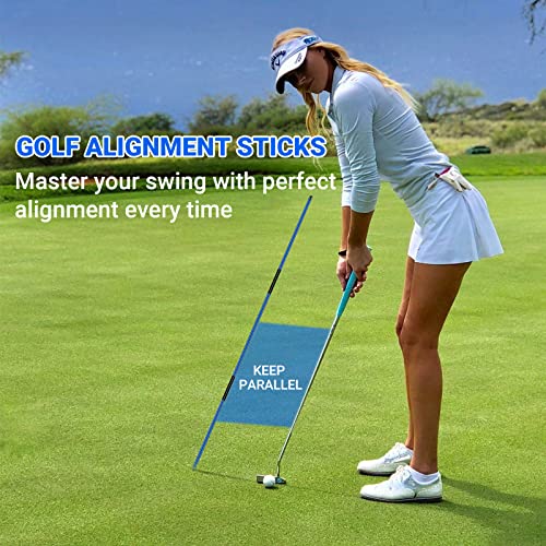 Snapklik.com : MSOAT Golf Alignment Training Sticks, 48 Inch Foldable ...