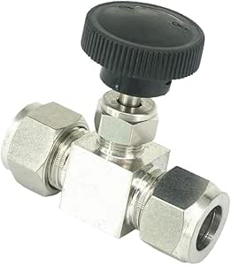 BULINO Control Needle Valve Flow Control Valve 1/4 inch OD Tube 304 ...