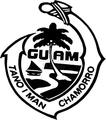 Amazon.com: Roseville Decals Guam Chamorro Island Palm Tree Vinyl Decal ...