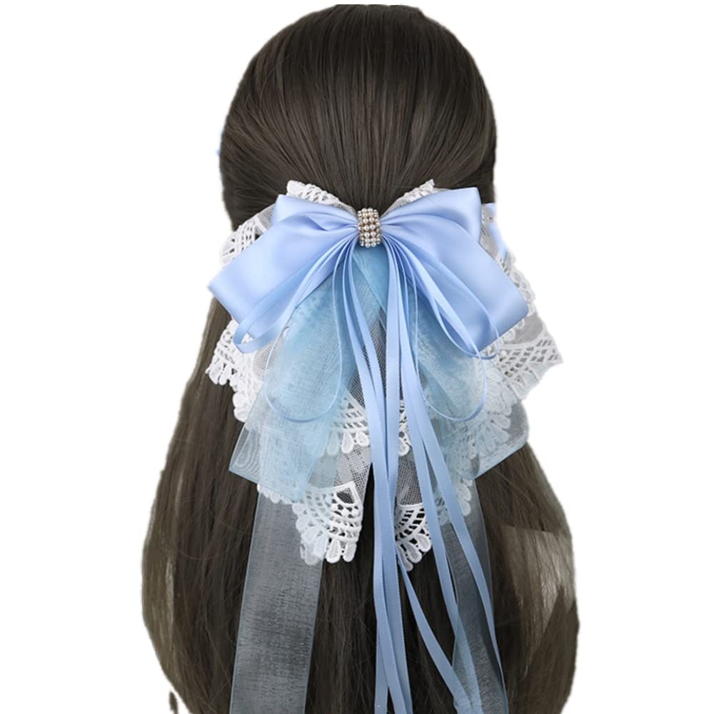 Amazon.com : Women Handmade Ribbon Lace Sweet Cute Hairpin Lolita Big ...