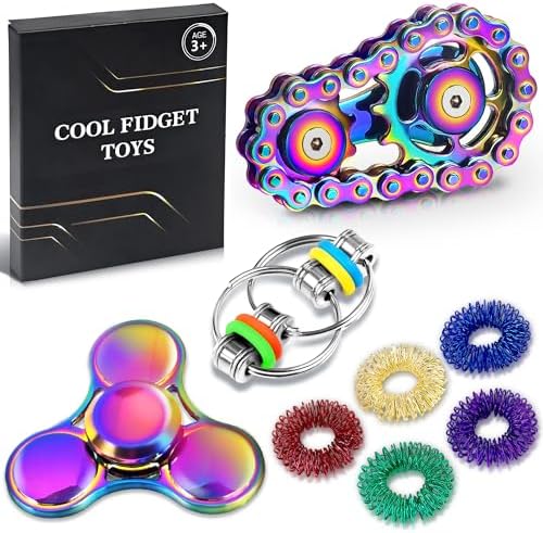 Amazon.com: 8Pcs Fidget Toys Adults Fidgets Spinner Autism Sensory Pack ...