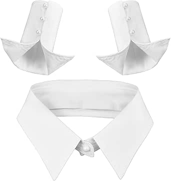 Amazon.com: Josojoou 3PCS White Fake Collar and Detachable Sleeves ...