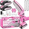 Amazon.com: Mini Chainsaw 6-Inch Battery Powered - Pink Cordless ...
