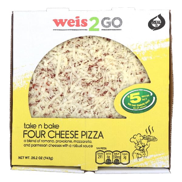Amazon.com: Weis2Go, Take N Bake Four Cheese Pizza, 26.2 Ounce ...