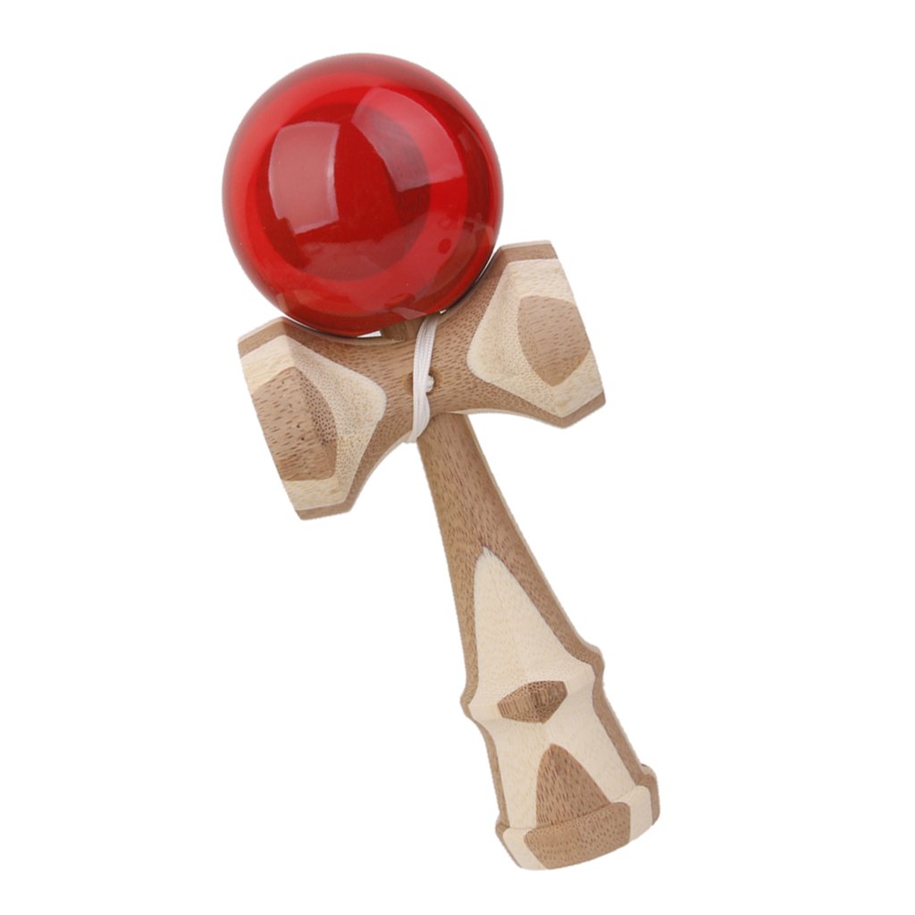 Buy Cyruss Red Paint Bamboo Kendama Toy Kids Learning Cup Ball String ...