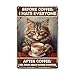 Amazon.com: Lygond Metal Sign Tin Sign Vintage Wall Art Cat Before ...