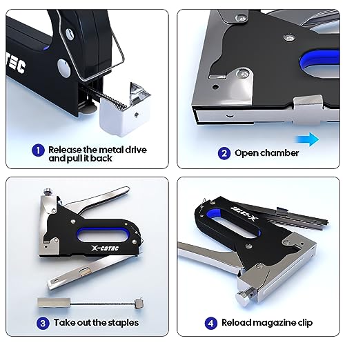 X-COTEC Staple Gun Heavy Duty with 3000 Staples, 3 in 1 Heavy Duty ...