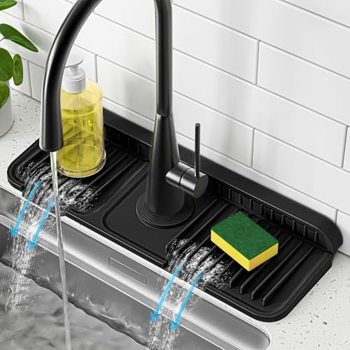 Amazon.com: PoYang 14.6 inch Faucet Mat for Kitchen Sink Splash Guard ...
