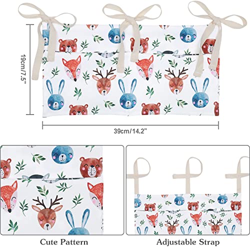 Baby Crib Organizer Cot Caddy Bed Storage Bag 2 Pockets Bedside Hanging ...