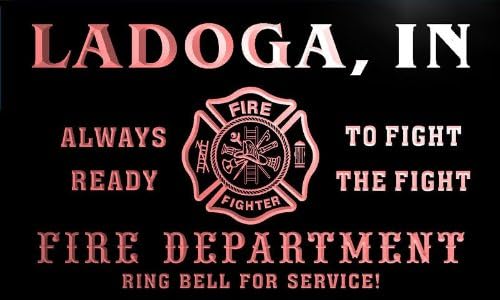 Amazon.com : qy54735-r FIRE DEPT LADOGA, IN INDIANA Firefighter Neon ...
