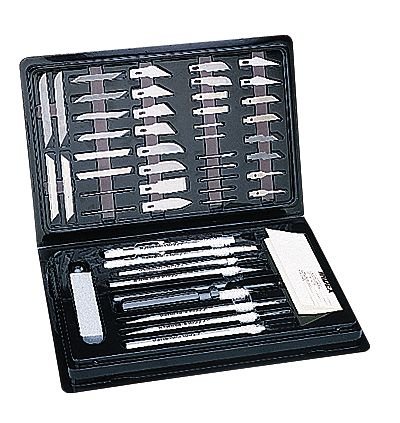 Laboratory Knife Set; 8 Handles, 44 Blades (24 Styles), Stone, and Case ...