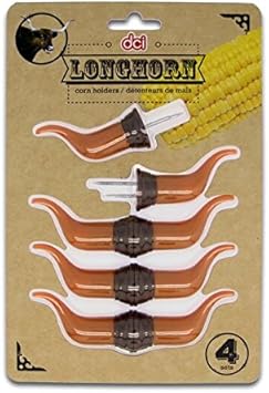 Amazon.com | DCI Long Horn Corn Holders (Set of 4), Brown: Serveware ...