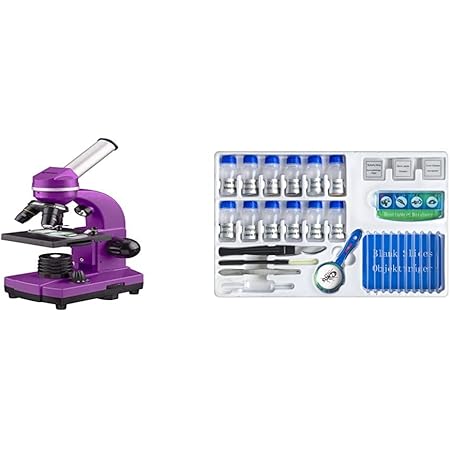 Bresser Junior Schülermikroskop BIOLUX SEL mit Smartphonehalter, violett & Bresser Junior ...