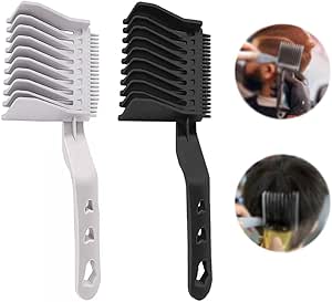 Barber Cutting Fade Comb Set - 2Pcs Blend Friend Curved Positioning Clipper Comb for Men's ...