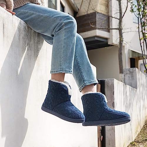 Snapklik.com : HomeTop Cozy Boot Slippers For Women Fuzzy Memory Foam ...