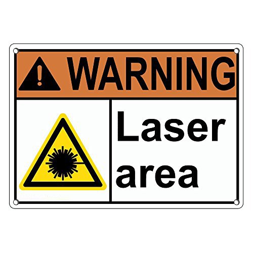 Weatherproof Plastic ANSI Warning Laser Area Sign with English Text and ...