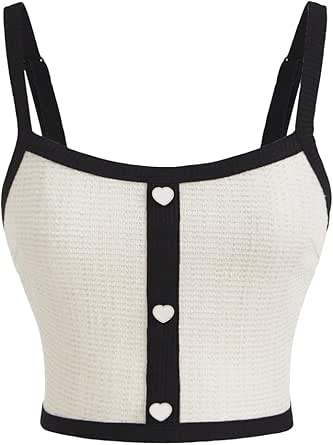 Amazon.com: BEAUDRM Women's Y2K Colorblock Spaghetti Strap Cami Top ...