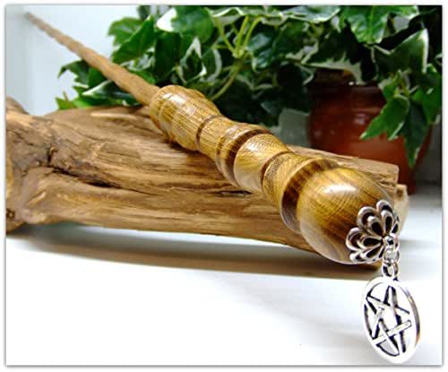 Amazon.com: 15.5" Laburnum wooden spiral Wand with Tibetan Silver ...