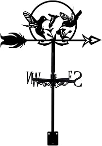 Wind Vanes For Outside 26" Hummingbird Weathervane - Black Metal Garden ...