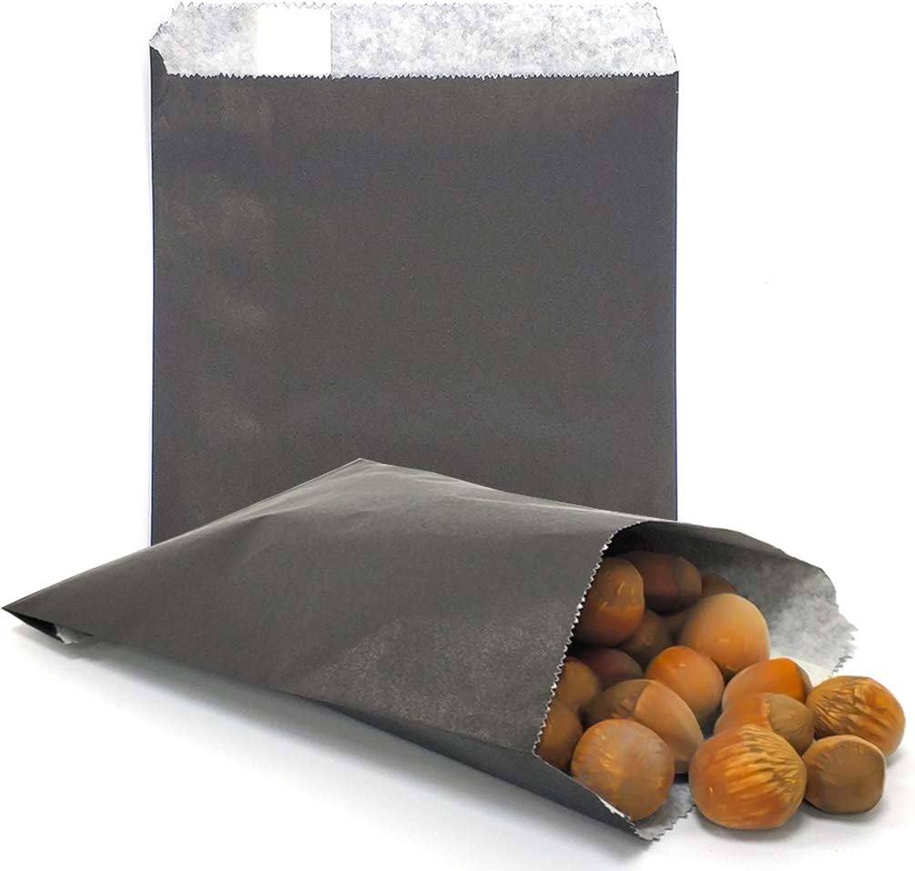 Amazon.com: AZOWA 100 CT Small Paper Treat Sacks Black 5 x 7 Inches ...