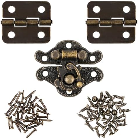 17PCS Jewelry Box Hinges Small Hinges for Wooden Box Antique Right Hook ...