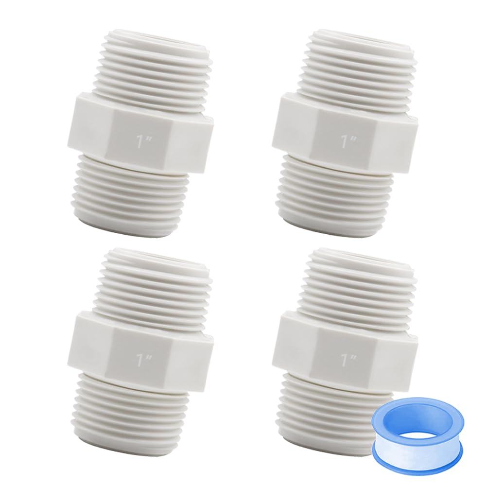 Snapklik.com : 4PCS 1" PVC Pipe Fitting Hex Nipple G1 Male X G1 Male ...