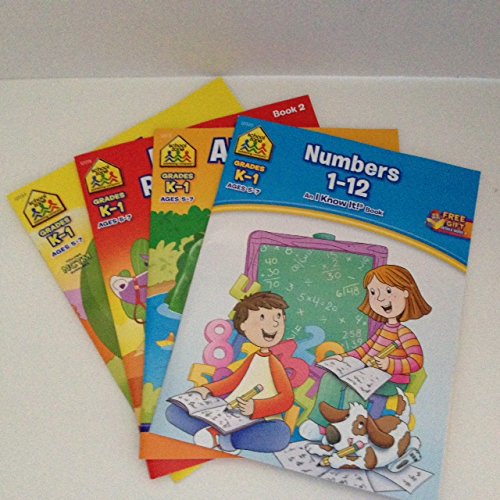 "I Know It" workbooks, Grades K-1, Set of 4 (Numbers 1-12, Alphabet ...